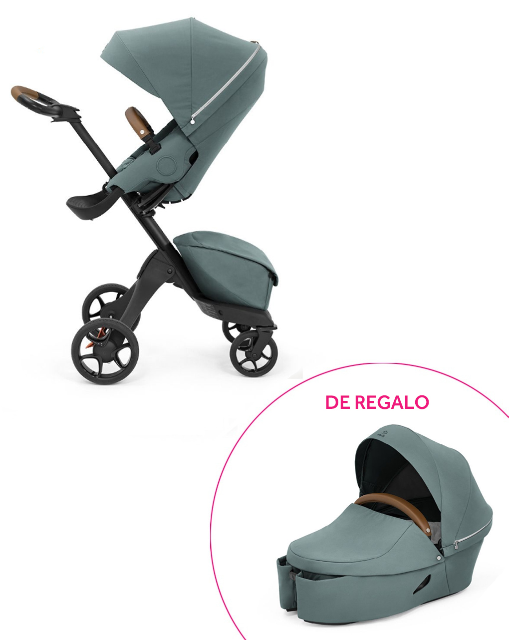 Stokke® xplory x cool teal + capazo de regalo - Prénatal Store Online
